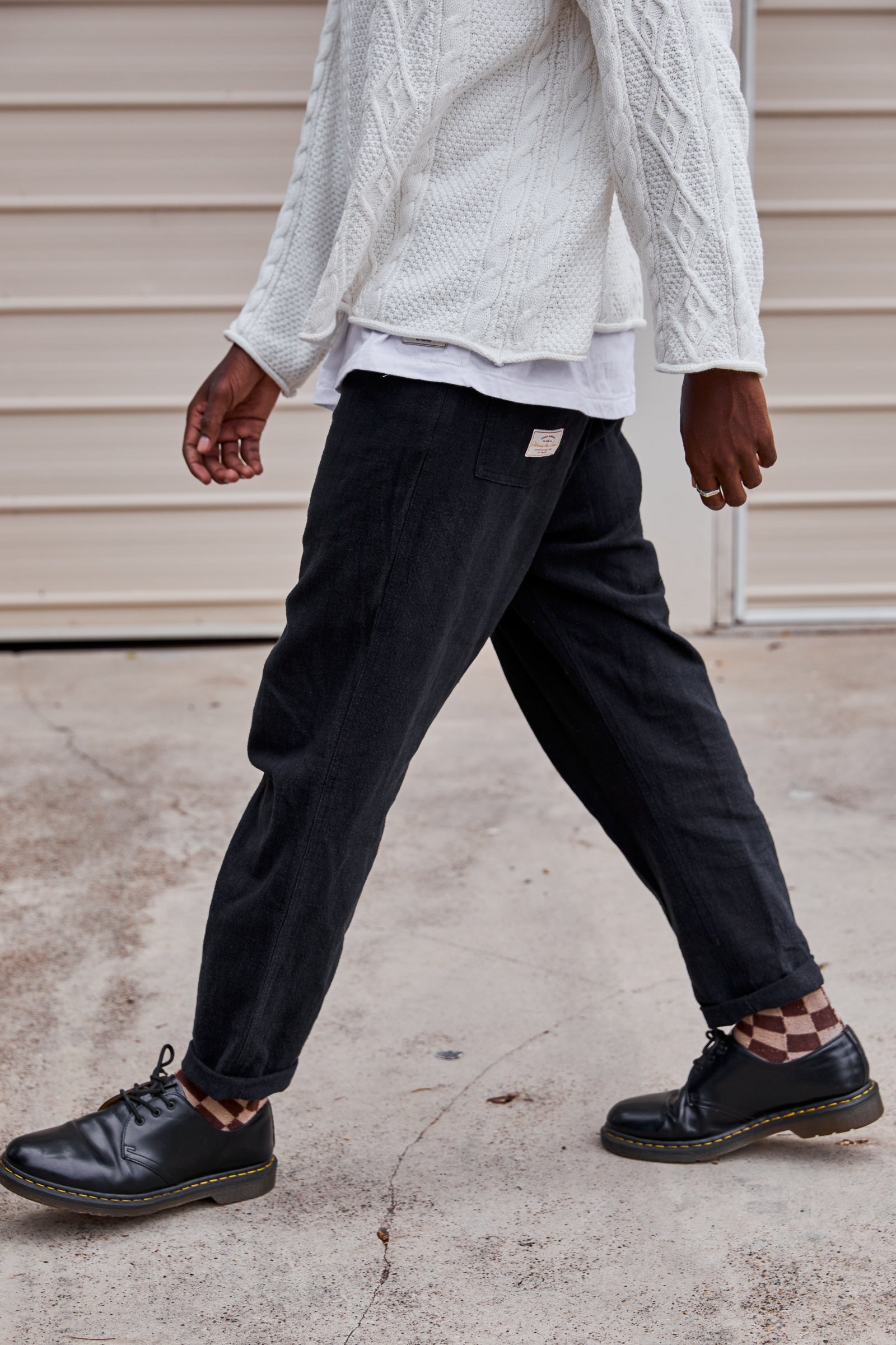 Miller - Textured Linen Pants - Washed Black – OTTWAY