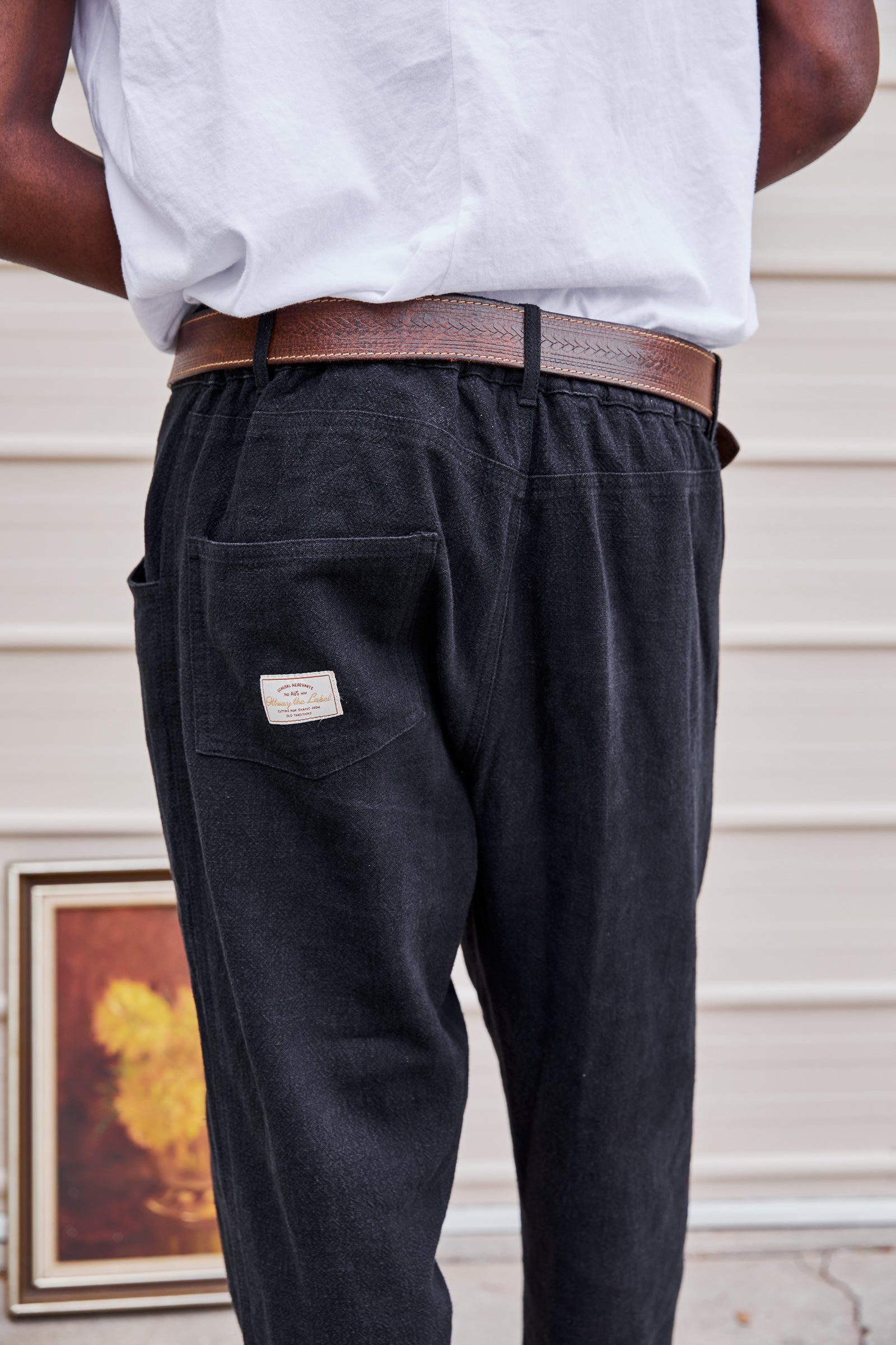 Miller - Textured Linen Pants - Washed Black – OTTWAY