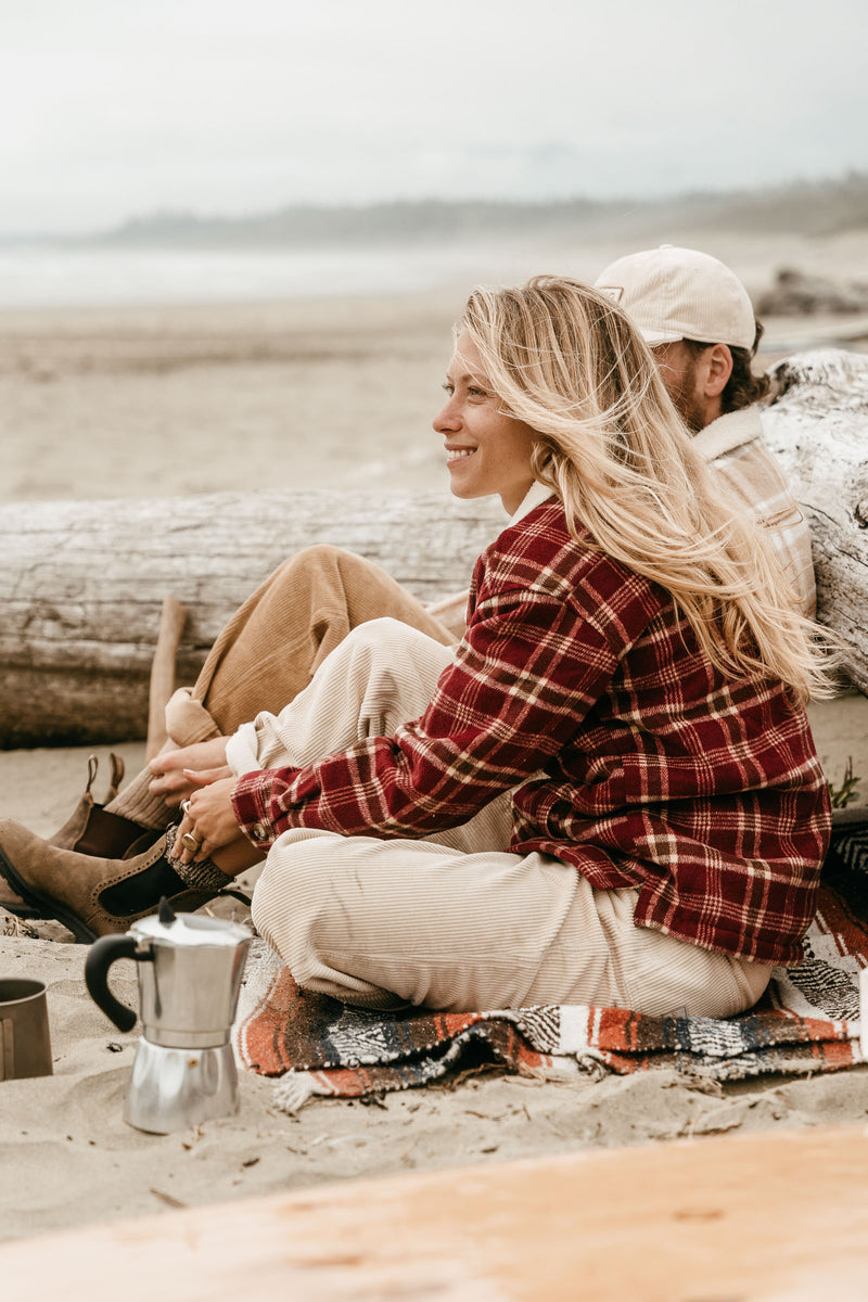 Rover - Women Burgundy Flannel Jacket